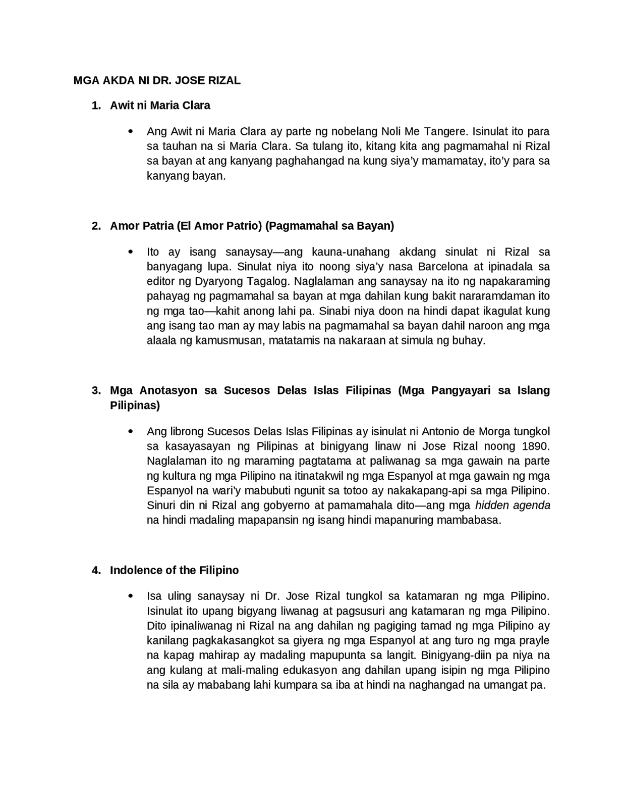 mga akda ni jose rizal - philippin news collections