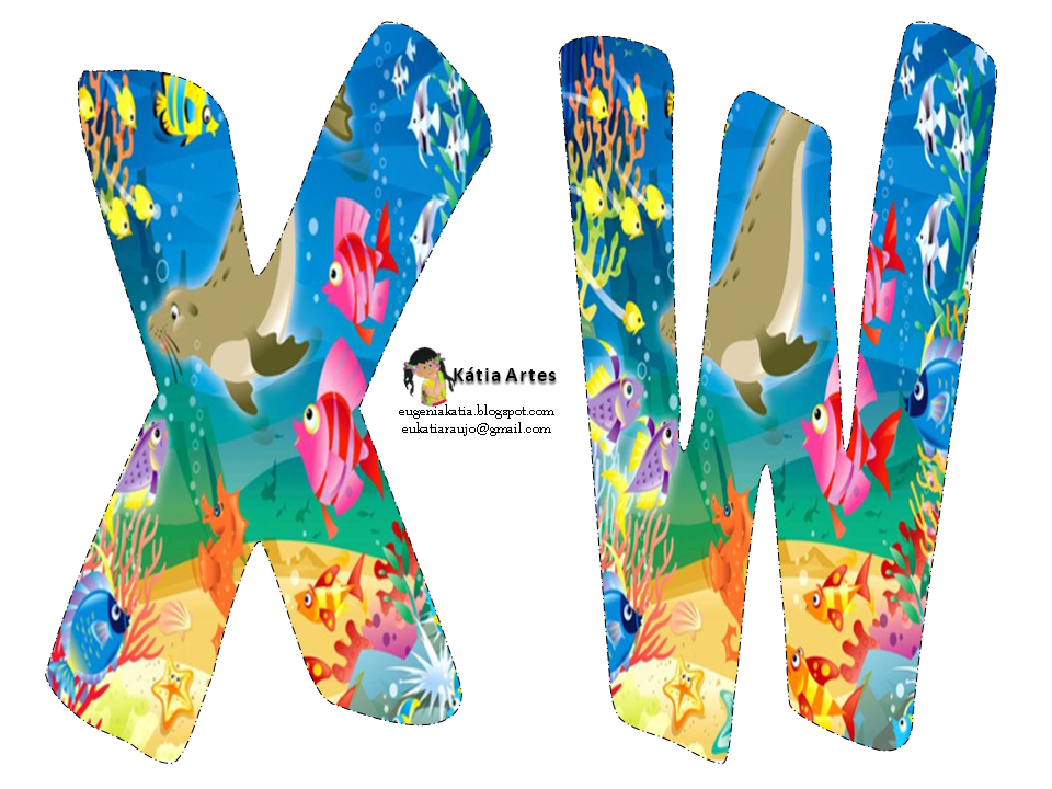 Alfabeto con lindos animales marinos. - Oh my Alfabetos!