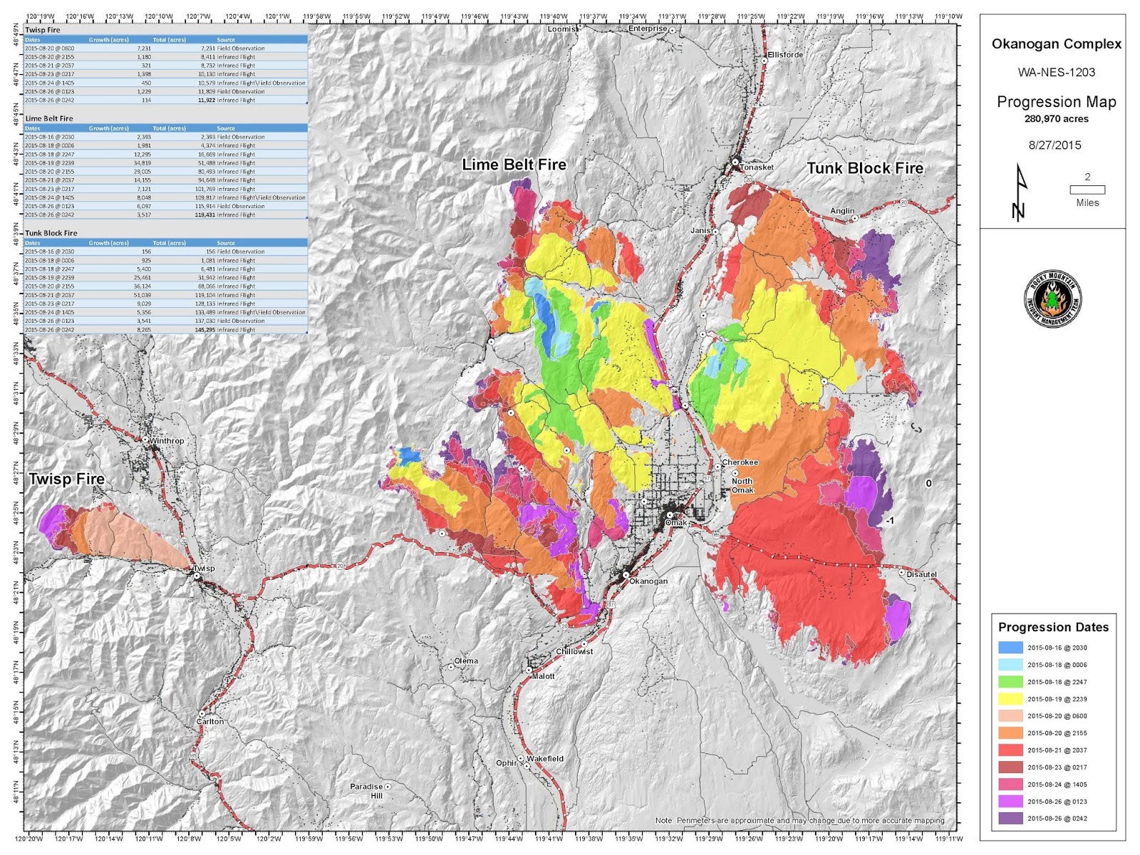Okanogan Complex Fire Information: Fire Maps