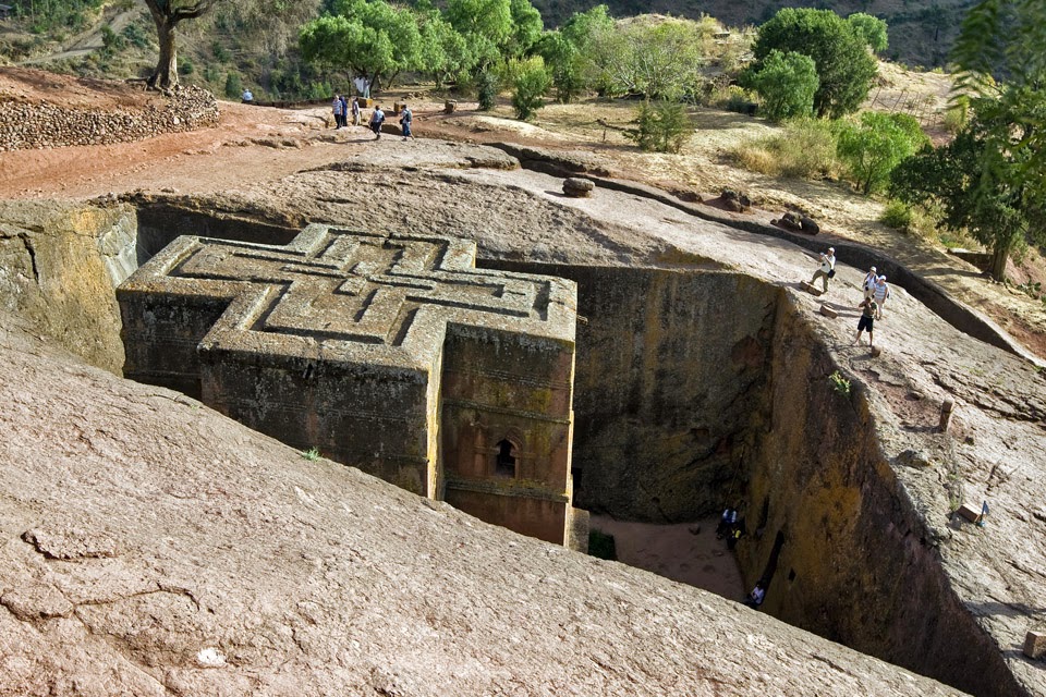 Religious Tourism: Lalibela Rock Hewn Churches. Ethiopia.