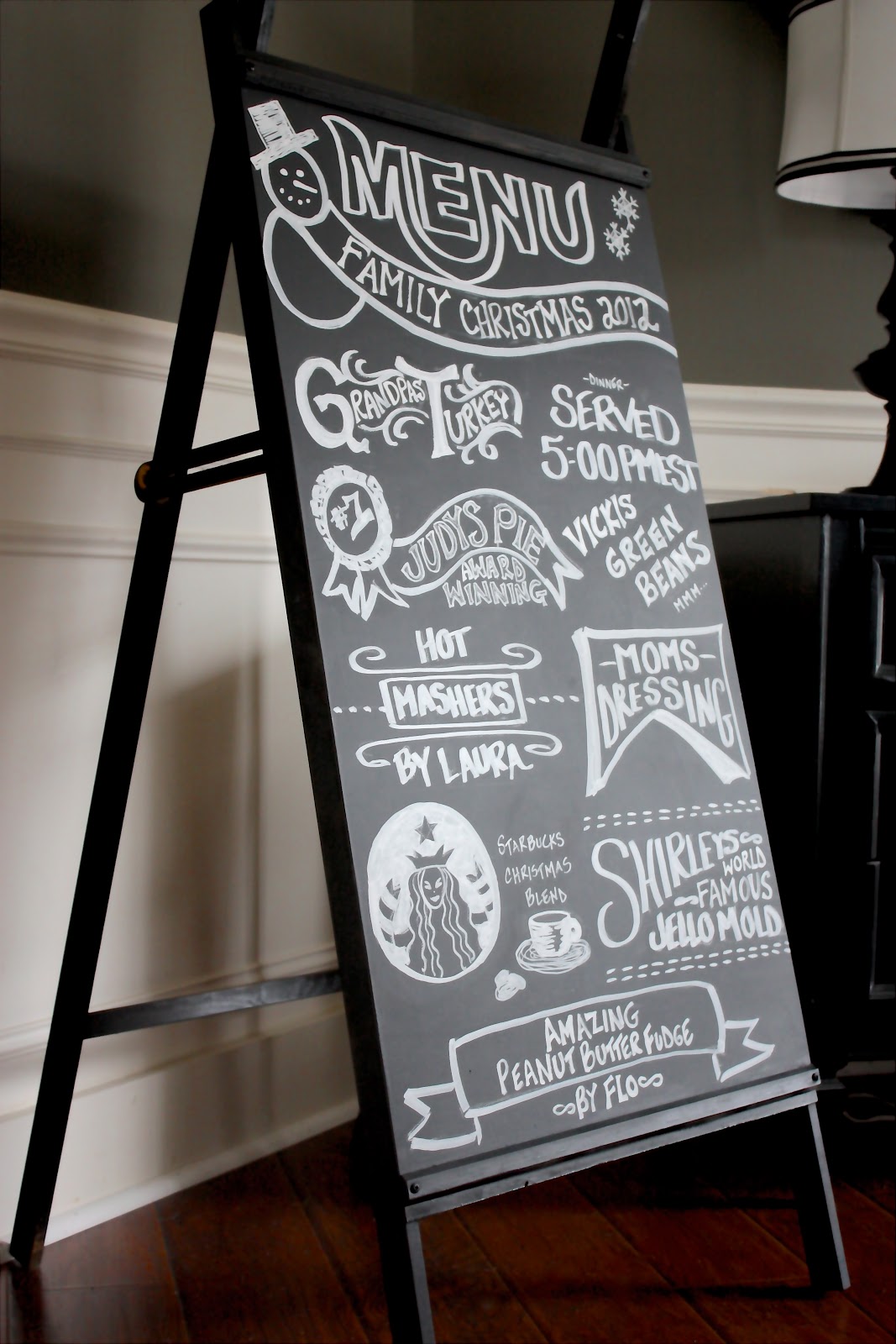 The Yellow Cape Cod: Starbucks Family Menu Chalk Art Tutorial~And Giveaway!