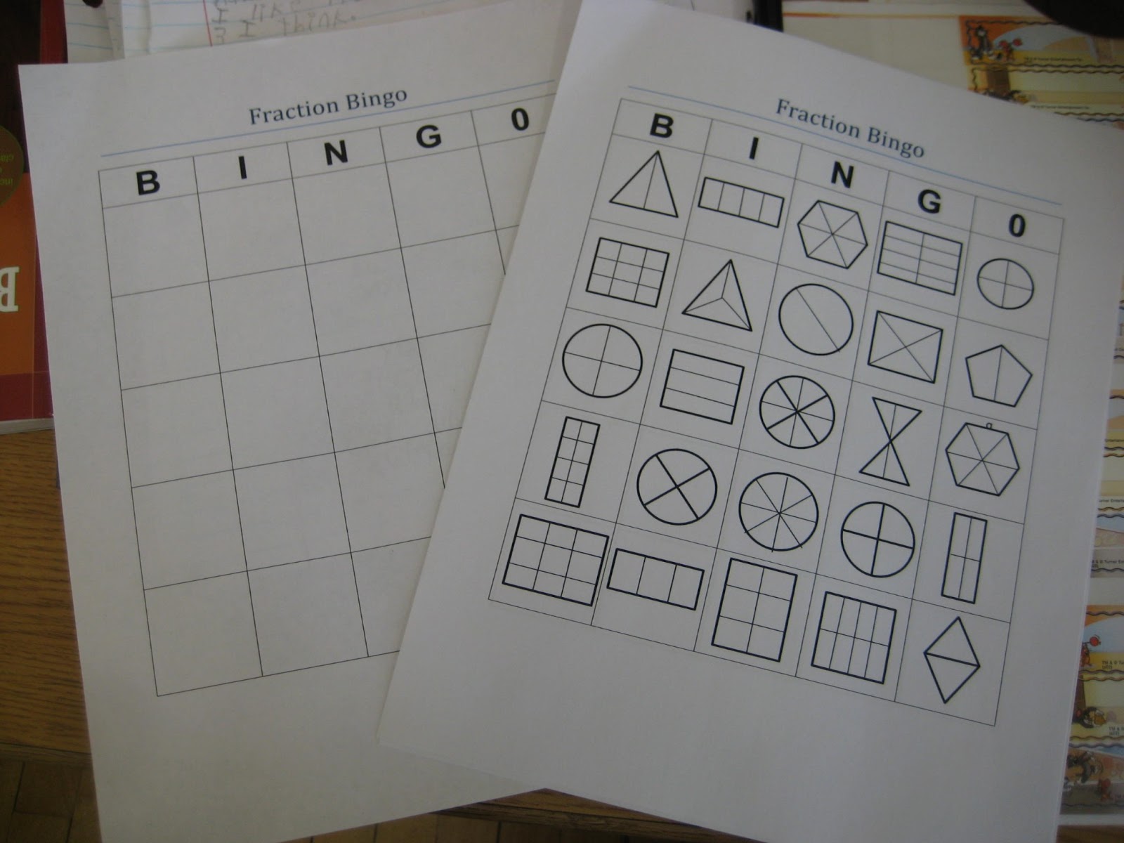 Day's Class Notes: Fraction Bingo
