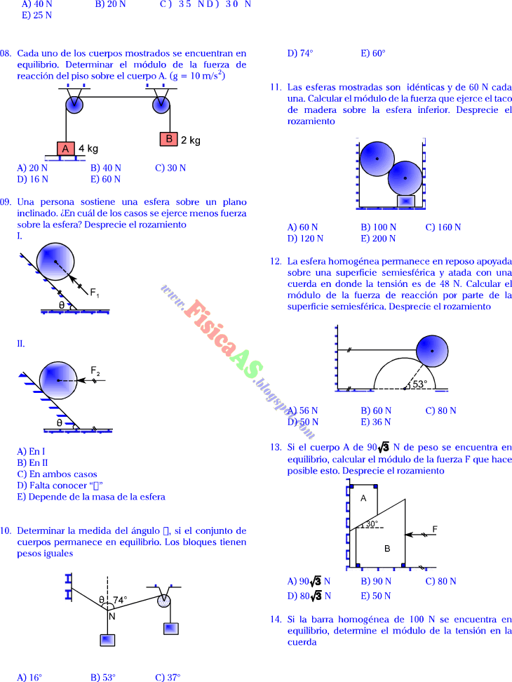 ESTÁTICA PROBLEMAS CON RESPUESTAS GRATIS PDF ~ FISICA PROBLEMAS RESUELTOS