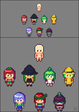 NeithR's Game: Warma's 1 HP Left - Progress: Female Sprite Template and ...