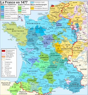 Cinderella and Bluebeard: Map of France -- 1477, 1435