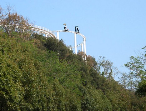 Japanese Sky Cycle roller coaster is pedal powered