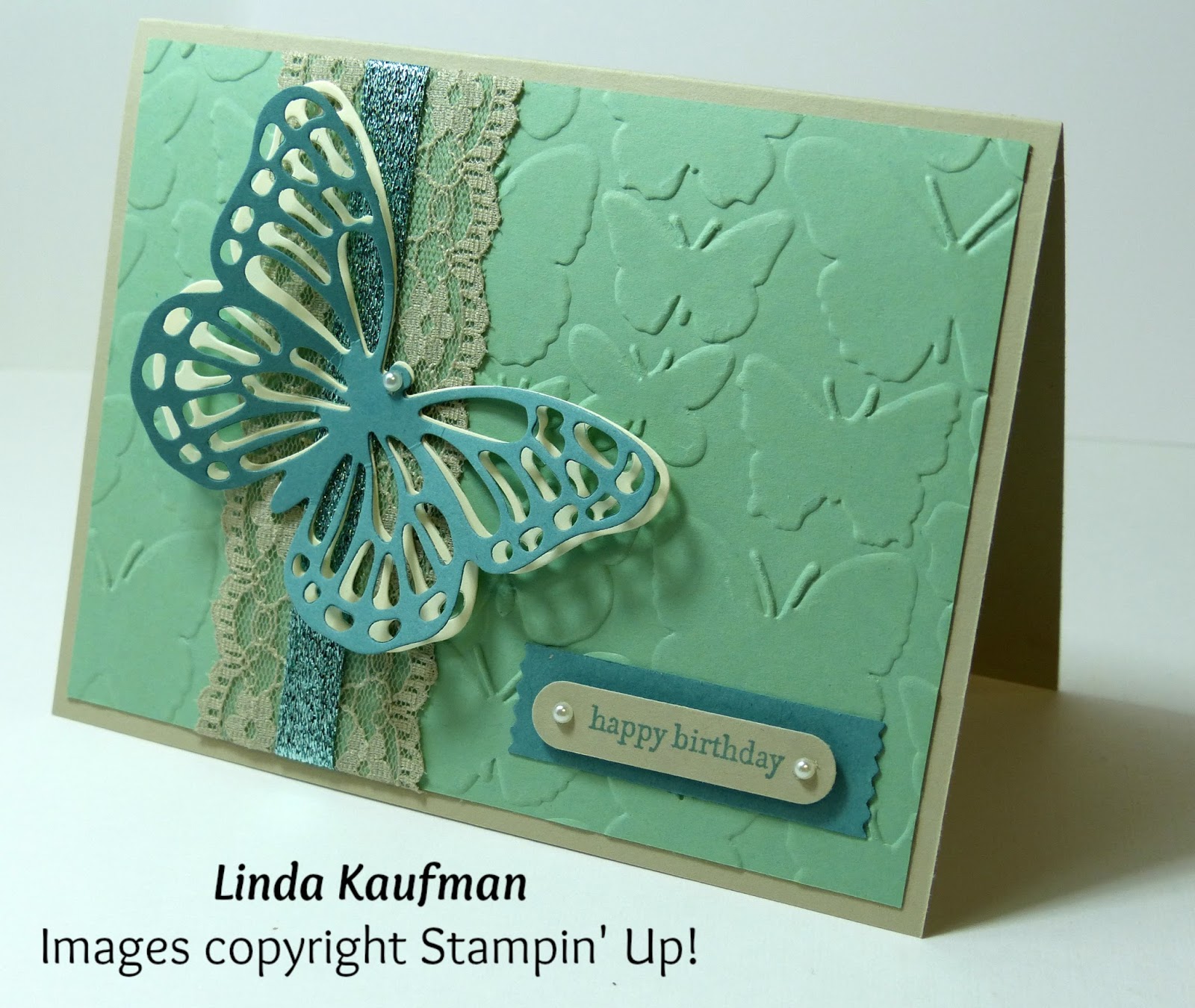 Linda K's Stampin' Page: Stampin' Up! Butterflies Thinlits Birthday Card