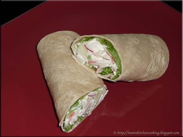 Mom's Cafe Home Cooking: Faux Crab Salad Wraps