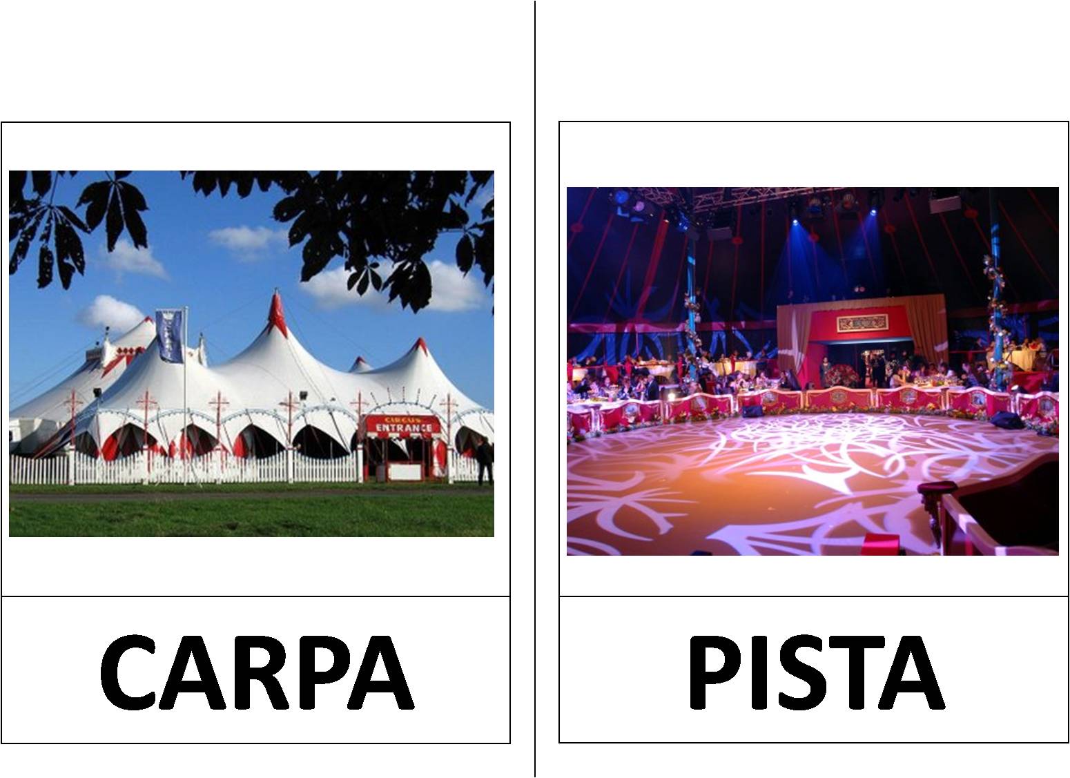 LAS ROQUERAS: TARJETAS VOCABULARIO "EL CIRCO"