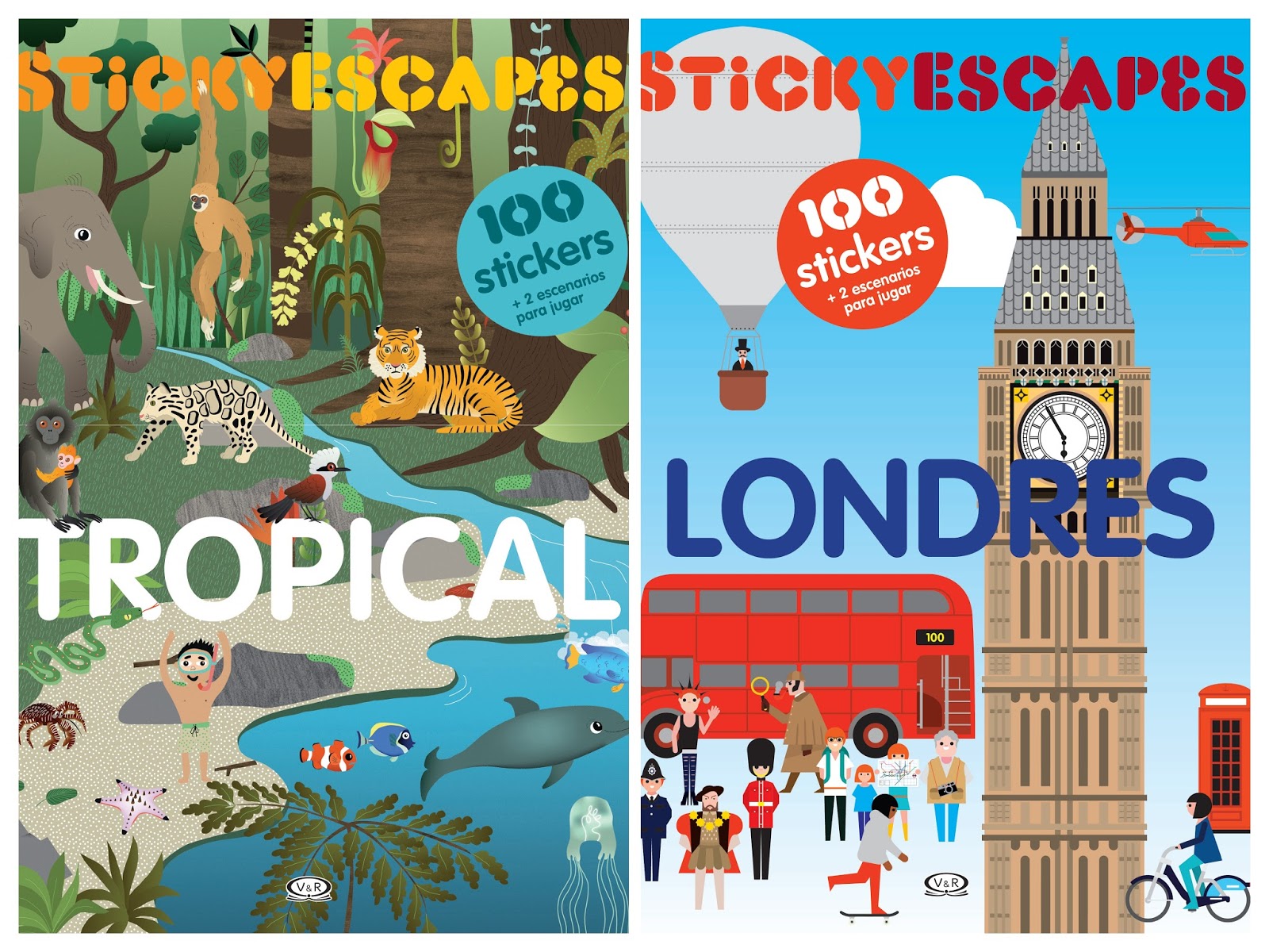 Libros con stickers para conocer, jugar y aprender