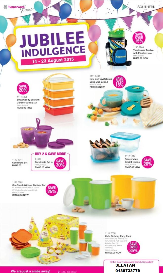 Jom Tapau Weh! Ejen Tupperware Online: Leaflet Jubilee Indulgence 2015