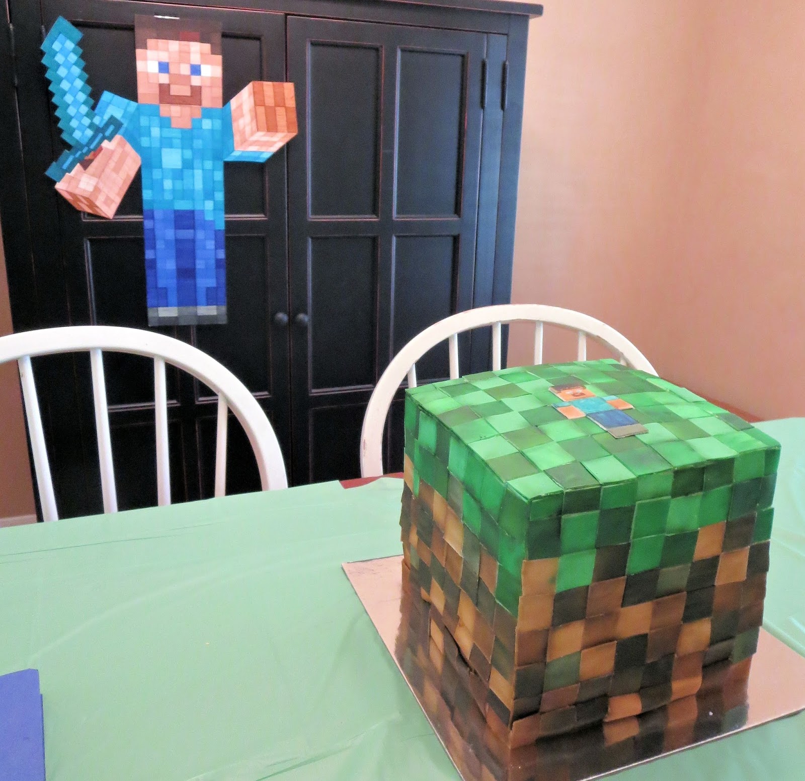 My Cake Corner: Minecraft Grass Block Cake - April 2014