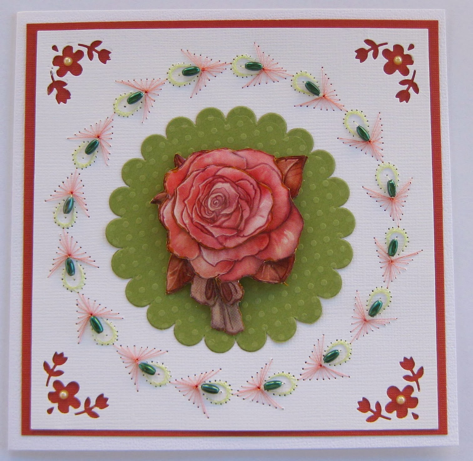 Faye's Paper Passion: Stitched Floral Card