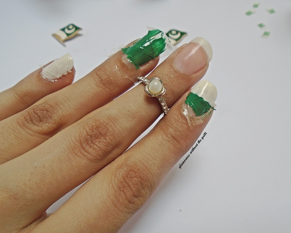 Pakistan Independence day DIY-Nailart