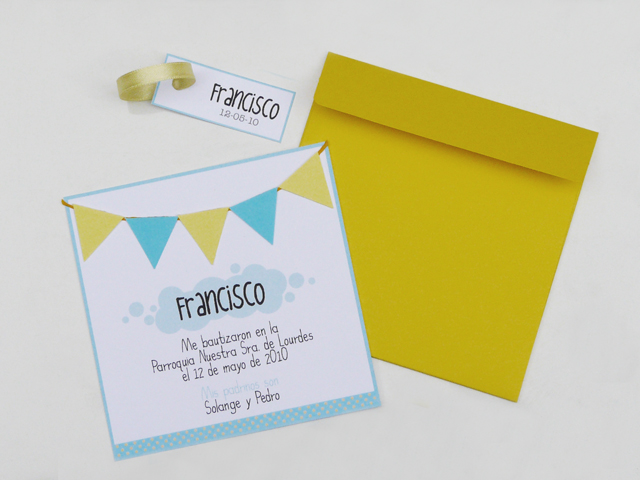 Tinta Azul: Invitaciones con banderines!!