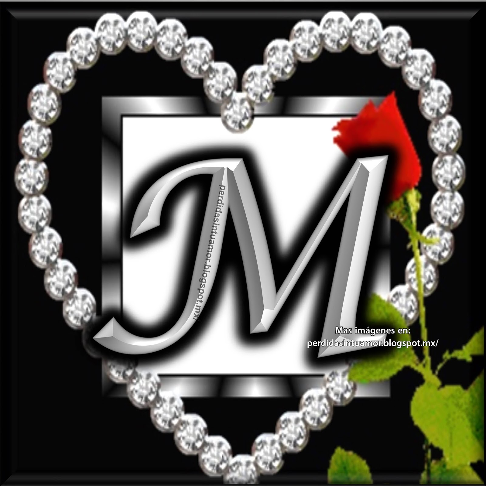 FRASES PARA TI: TU INICIAL EN UN CORAZÓN CON DIAMANTES (M)