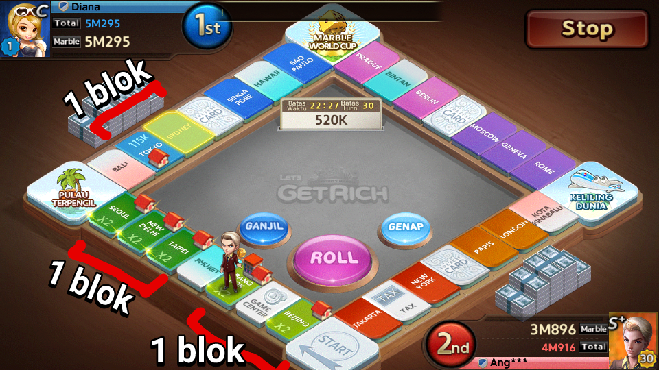 gamer4now: Pengenalan Line Let's Get Rich (World Map)