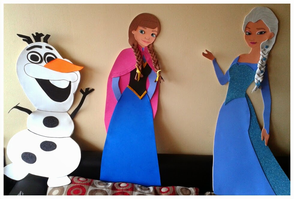 COTILLON.DECORACION CUMPLEAÑOS INFANTILES: FIGURAS DE FROZEN EN GOMA EVA