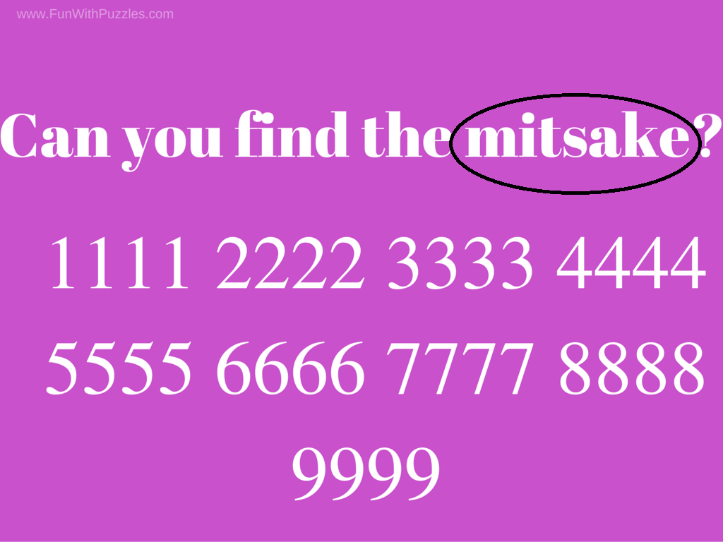 Brain Teaser to Find Mistake in Picture Solution
