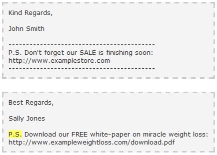 Adding P.S. to Email