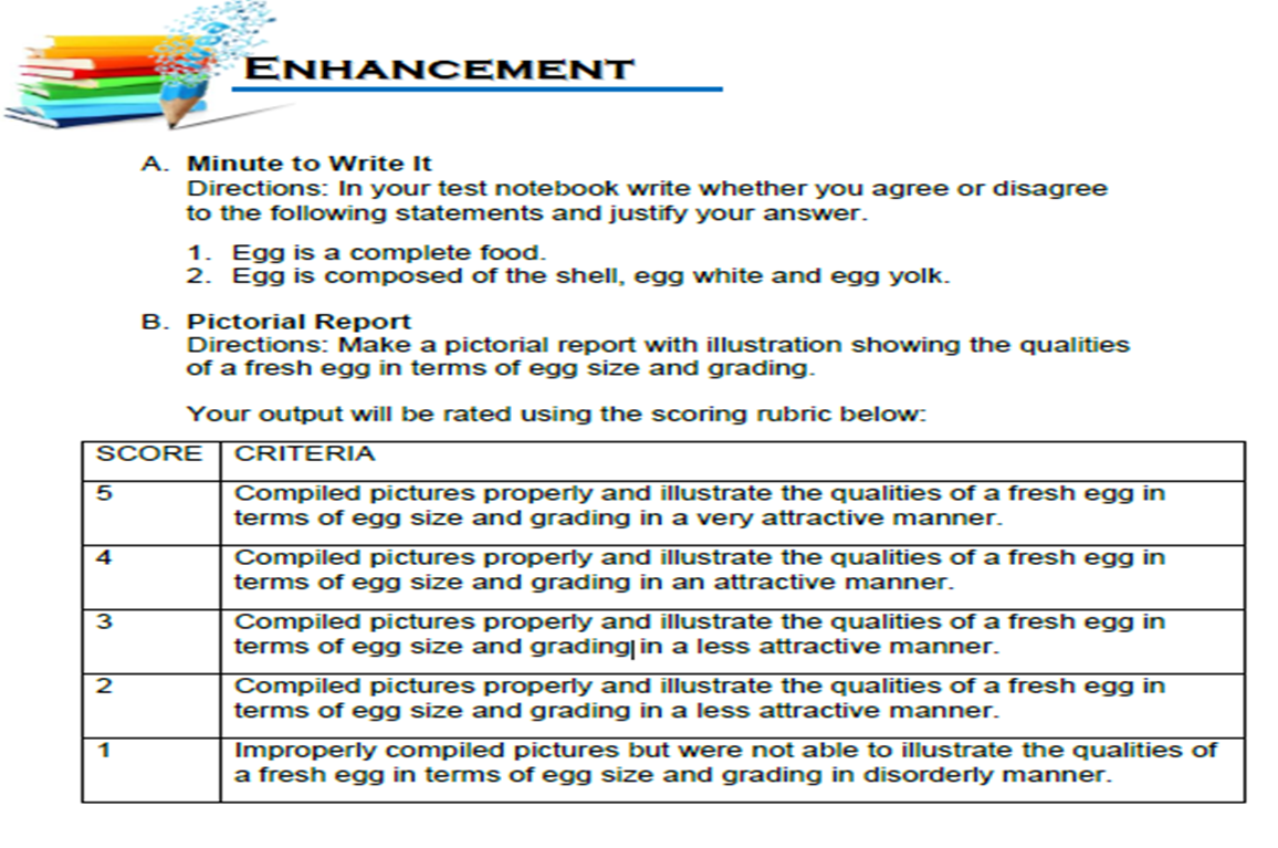 QUARTER 1: Egg, Cereal, and Starch Dishes: LESSON 1: PREPARE EGG DISHES