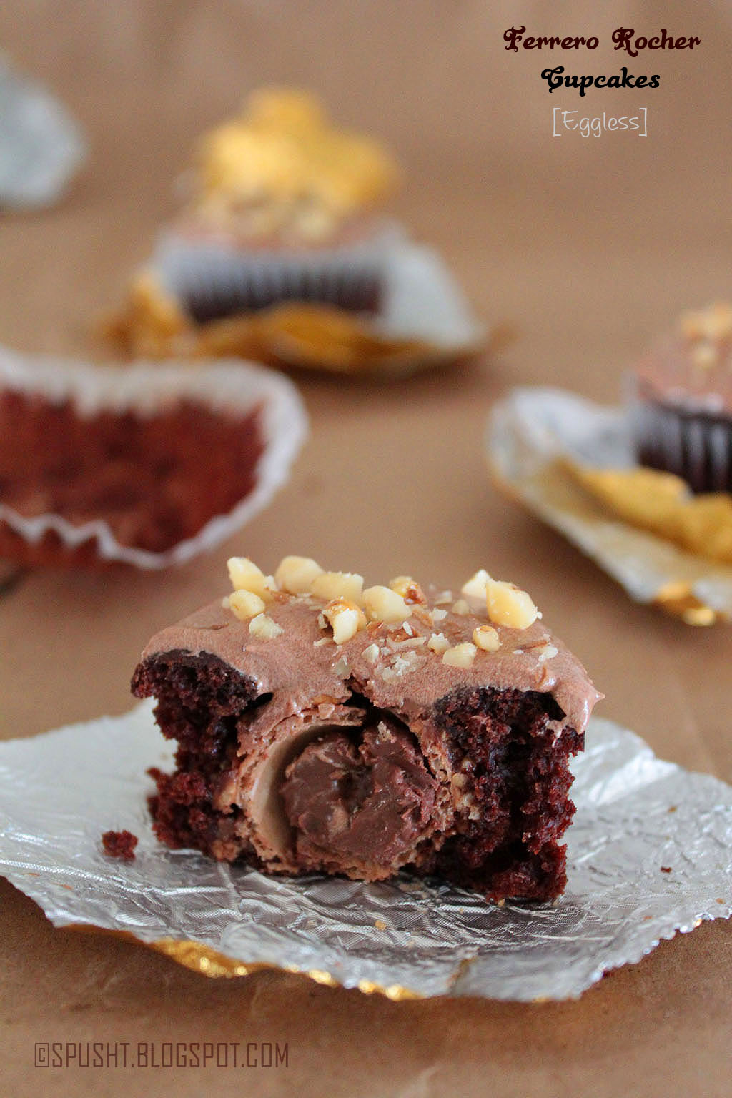 Spusht: Eggless Ferrero Rocher Cupcakes | Eggless Cupcake Recipe ...