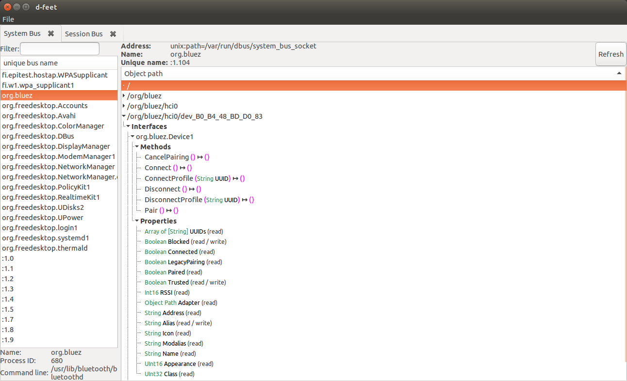 Smart Space Stuff: I got the "Figurin' out DBus" BlueZ