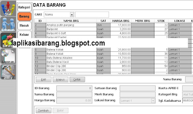 Petunjuk Penggunaan : Menu Barang ~ Aplikasi Barang Pakai Habis dan ...