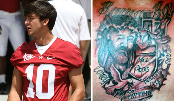AJ McCarron tattoo GALERY PHOTO CELEBRITY