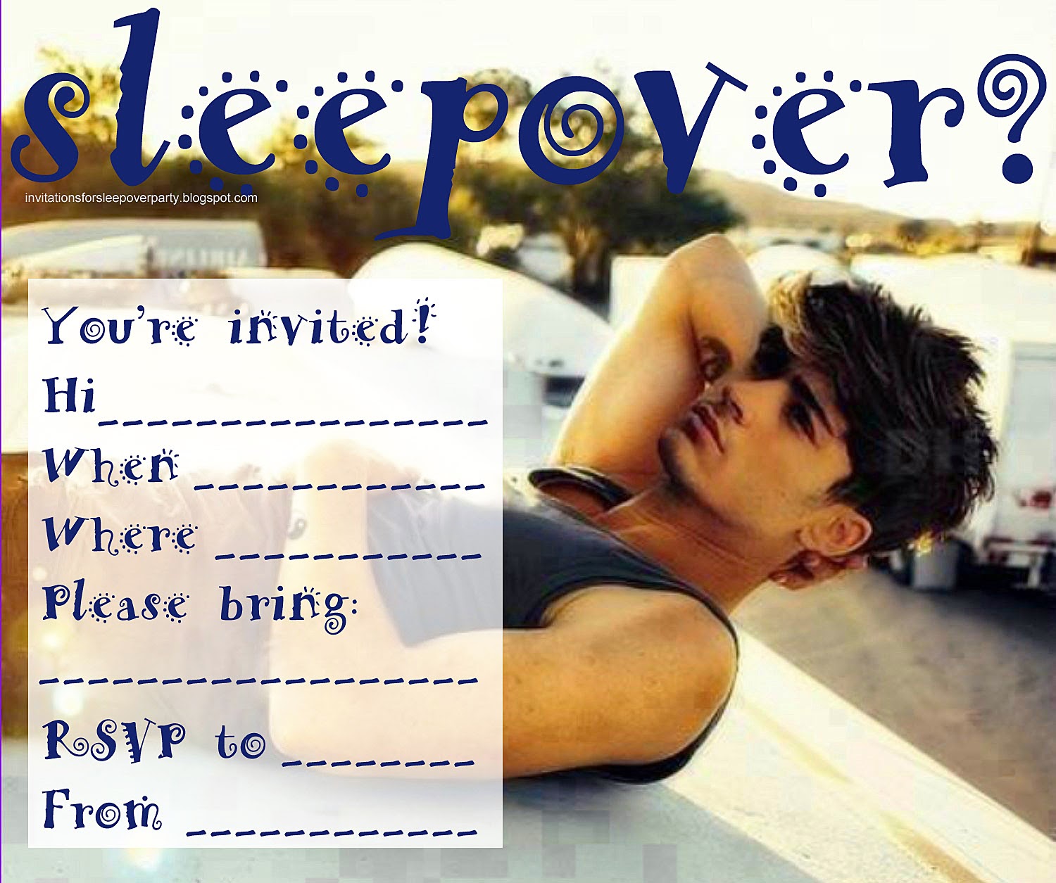 INVITATIONS FOR SLEEPOVER PARTY