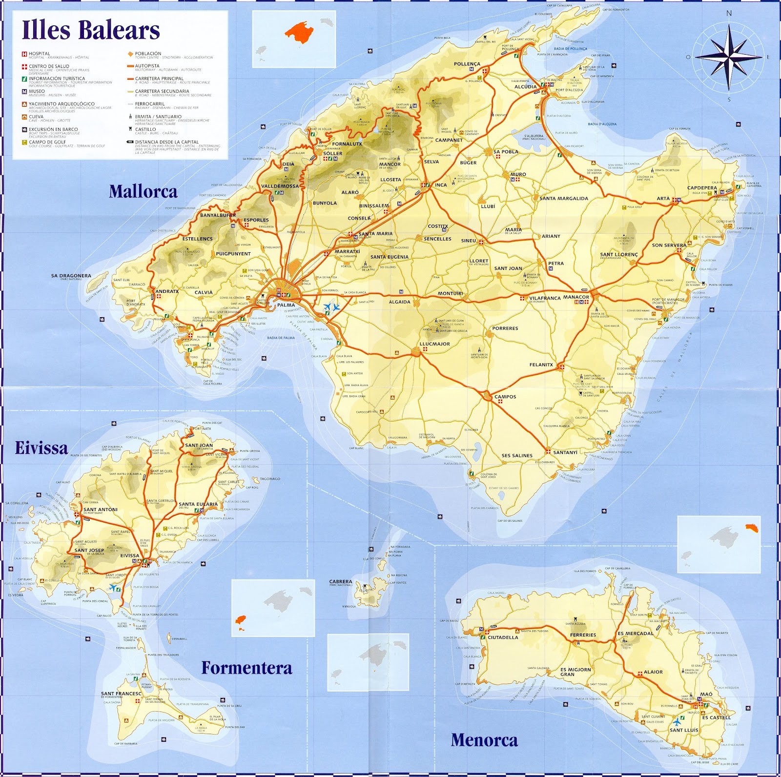 Mapa de las Islas Baleares