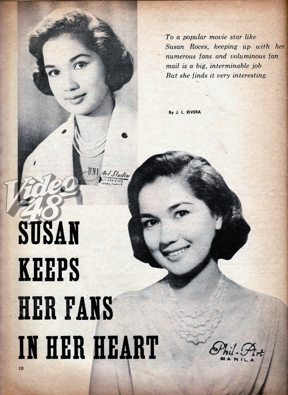 SUSAN ROCES: SUSAN KEEPS HER FANS IN HER HEART (May 16, 1960)