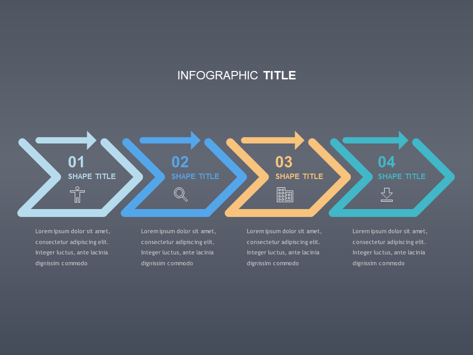 Horizontal Outline Arrow Process PowerPoint Templates - PowerPoint Free