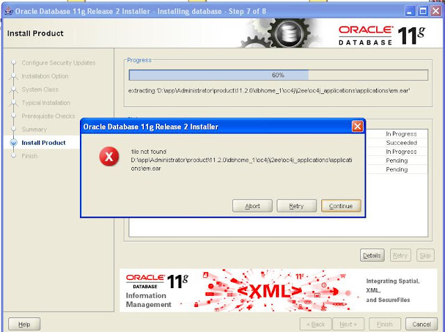 Oracle Database 11g Release 2 Installer Error