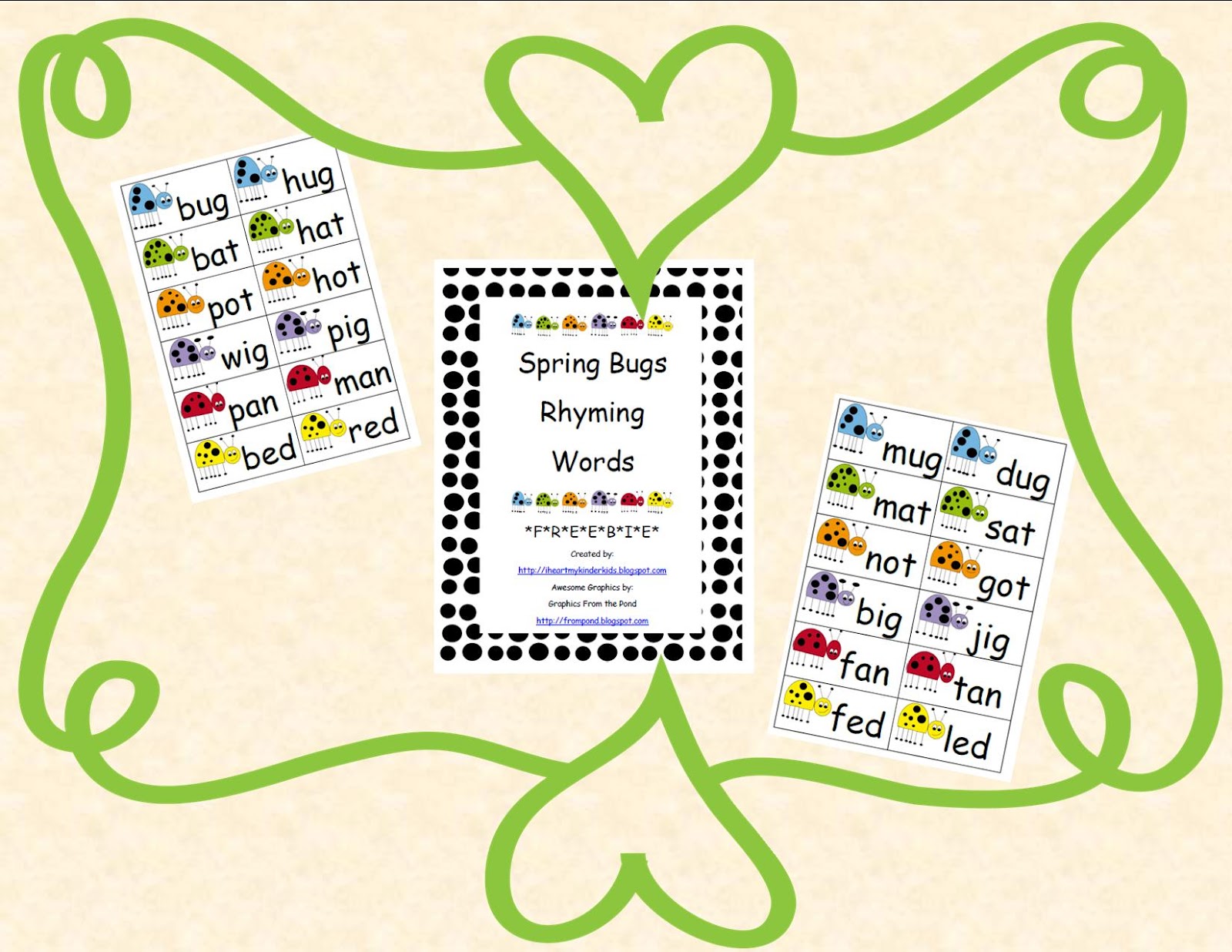 Classroom Freebies Too: Spring Bugs Rhyming Words
