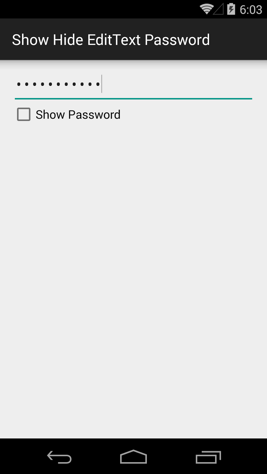 Showing and Hiding Password in EditText in Android - NEXT GENERATION ANDROID