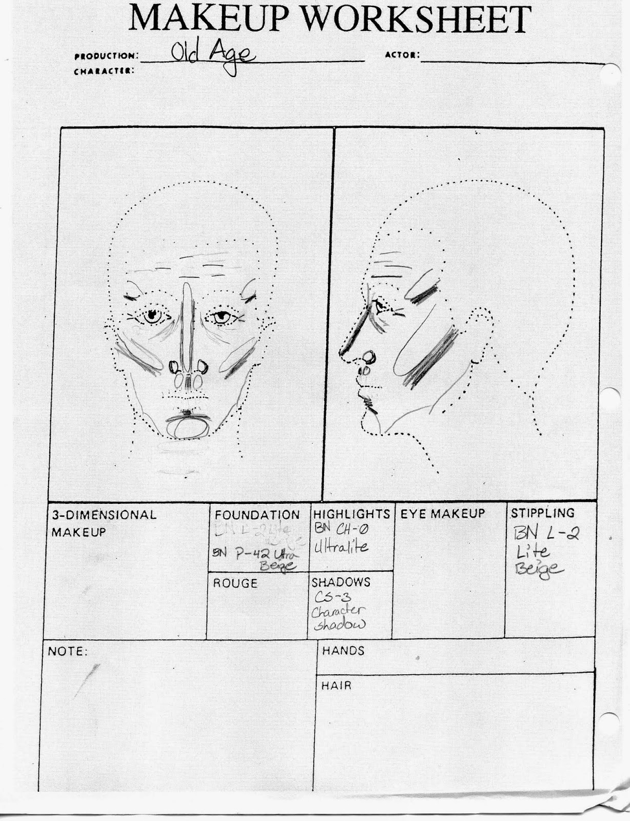 Stage Makeup Morgue: Age Makeup (Late 50s-Early 60s)