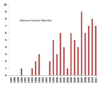Red Wolf Population Graph Showing