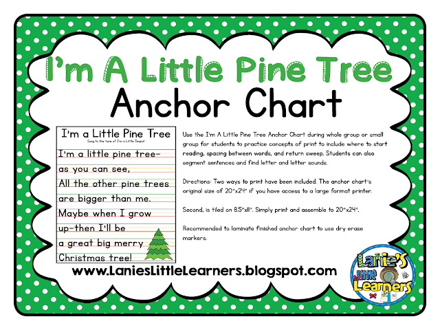 Lanie's Little Learners: I’m a Little Pine Tree Anchor Chart (Christmas ...