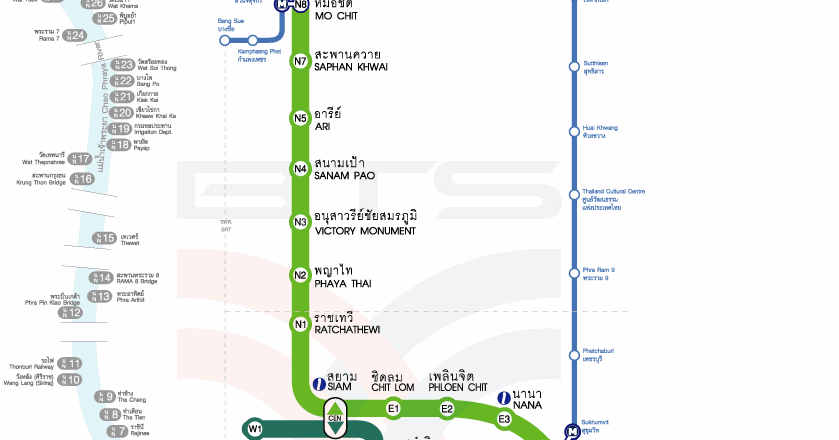 Bangkok BTS Map - Free Printable Maps