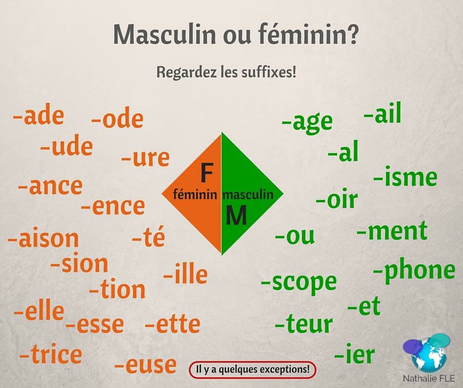 Saves-vous différencier le masculin et le féminin? 😉 C'est important ...