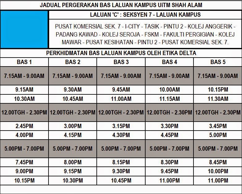CERITA IZWAN: Masa dan Perkhidmatan Bas Shuttle di UiTM Shah Alam