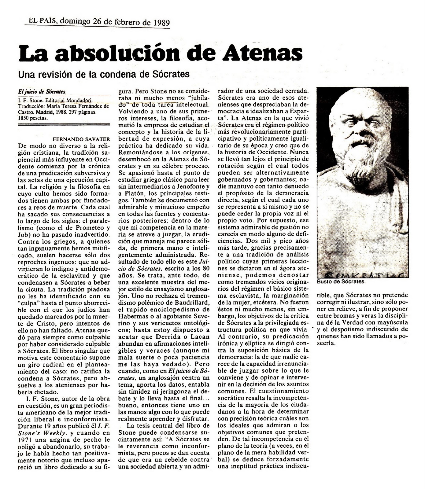 FILOSOFIA PARA LA BUENA VIDA: HEMEROTECA: reseña de un libro sobre el ...