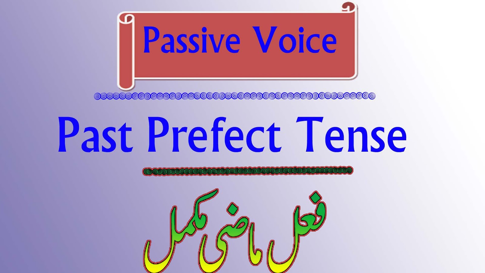 Passive Voice of Past Perfect tense