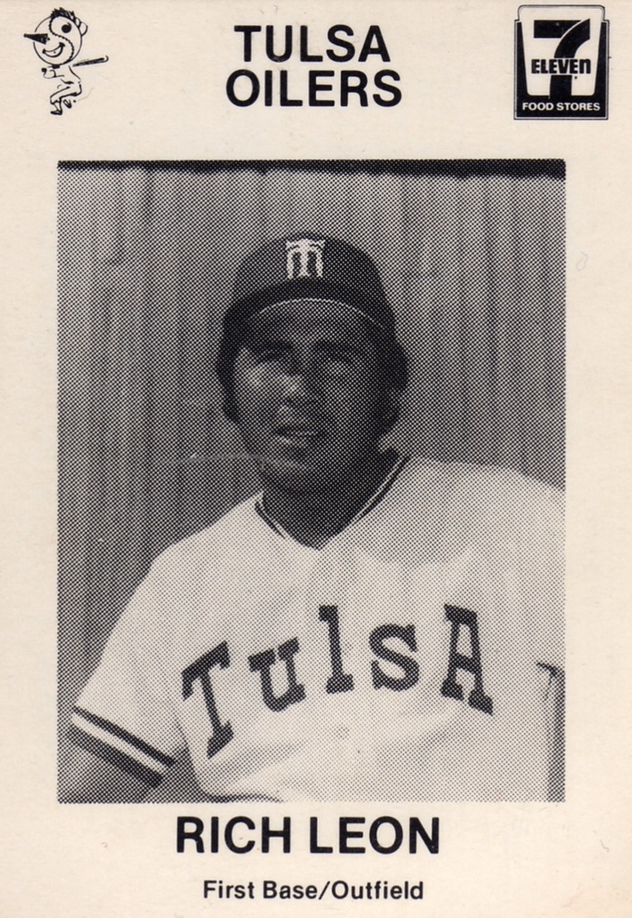 Number 5 Type Collection: 1975 7-11 Tulsa Oilers Baseball #5, Rich Leon