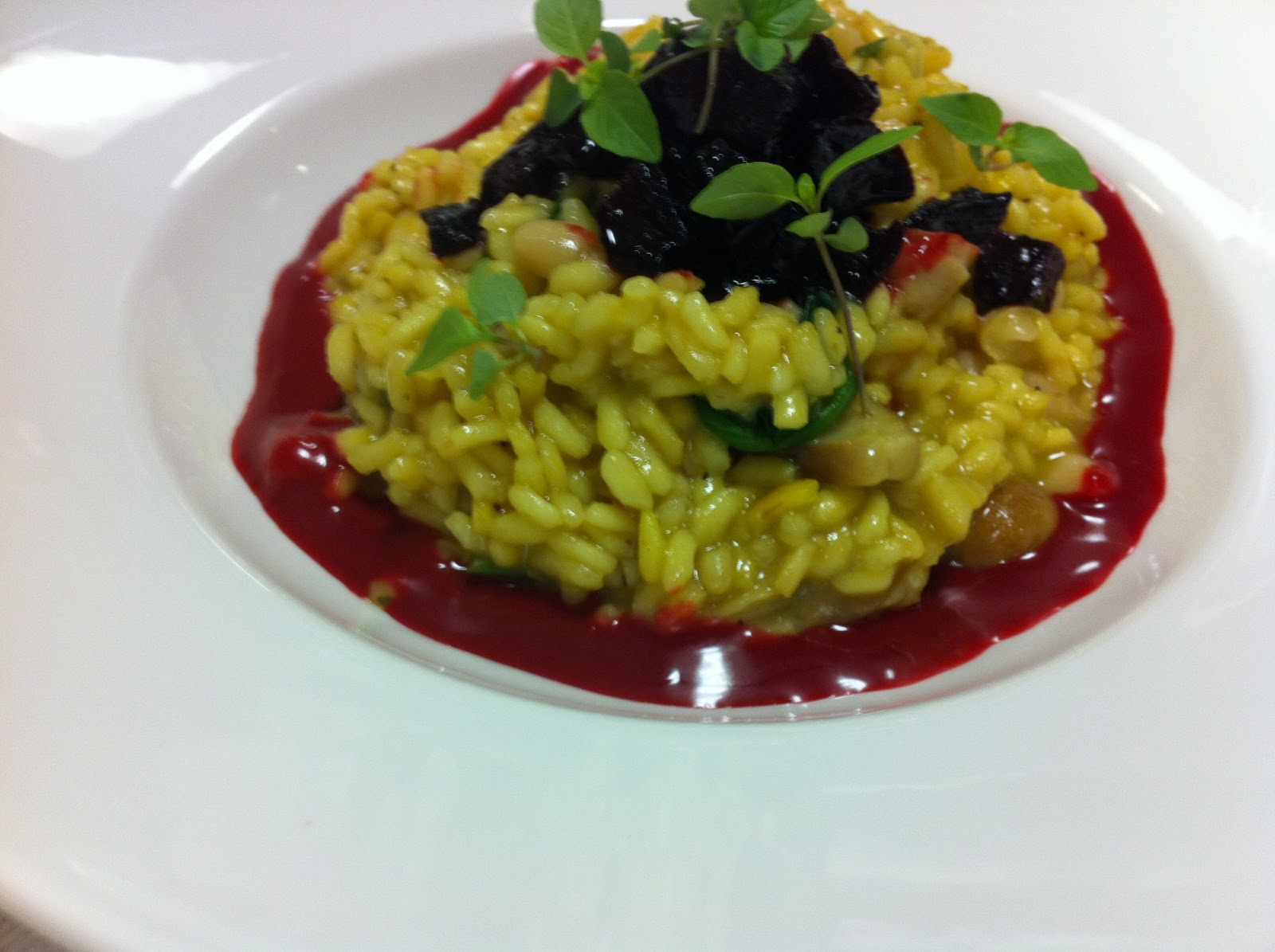 behind the frying pan: Saffron and confit beetroot risotto with ...