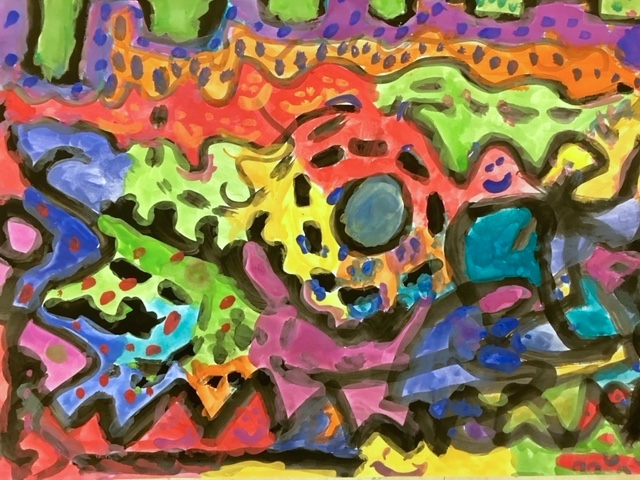 Art at Hosmer: Collaborative Line & Color Paintings