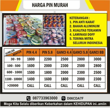 Harga PIN murah kilat di jogja ~ Pusat Cetak Pin - Cetak Pin Termurah ...