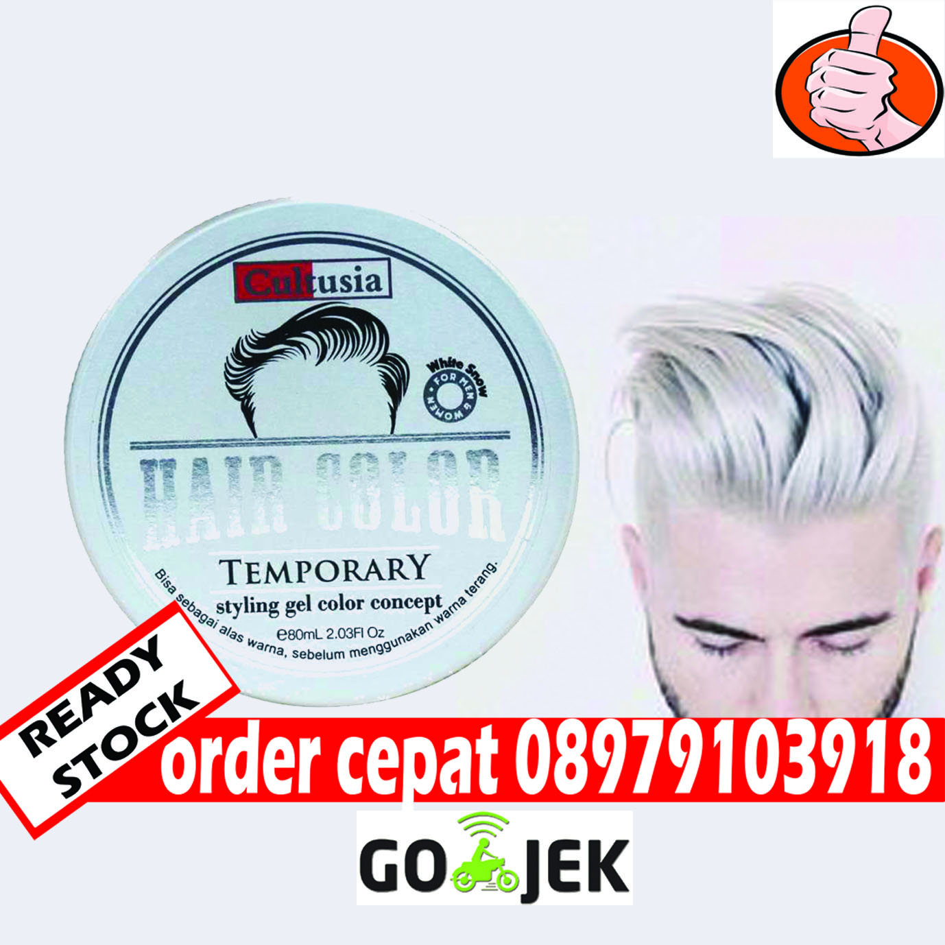 TOKO JUAL HAIR COLOR PUTIH POMADE PEWARNA RAMBUT TEMPORER JAKARTA