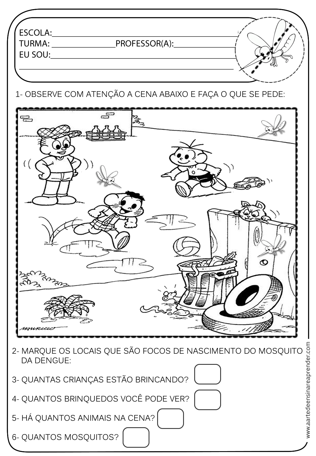 Atividade pronta - Temática Dengue - Diy Artes e Mimos Atividade pronta - Temática Dengue - Diy Artes e Mimos